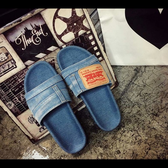 Levi's | Shoes | Blue Jean And Custom Slides | Poshmark